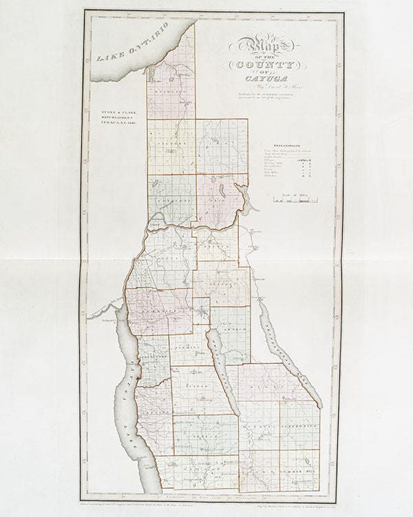 1841 Map of Cayuga County New York | Etsy