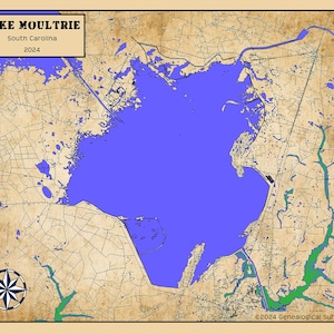 2024 Map of Lake Moultrie South Carolina - Etsy