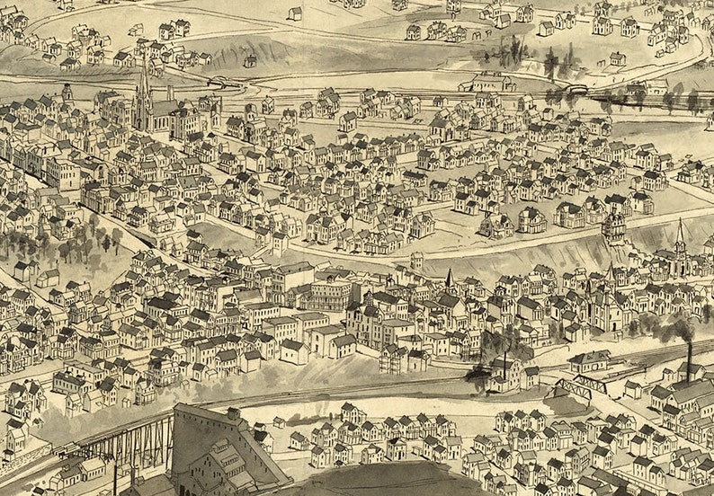 1892 Panoramic Map of Providence Pennsylvania Scranton - Etsy