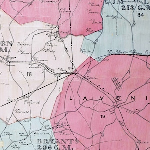 1910 Map of Franklin County Georgia - Etsy