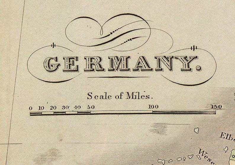 1849 Map of Germany - Etsy