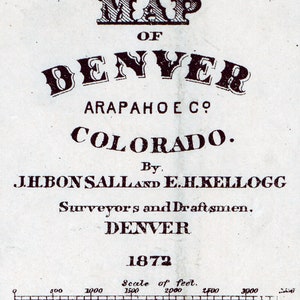 1872 Map of Denver Arapahoe County Colorado - Etsy