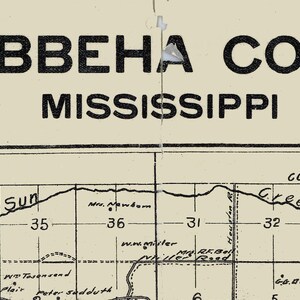 1909 Map of Oktibbeha County Mississippi - Etsy