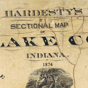 1874 Map of Lake County Indiana - Etsy