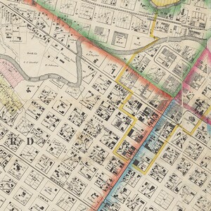 1869 Map of Houston Harris County Texas - Etsy