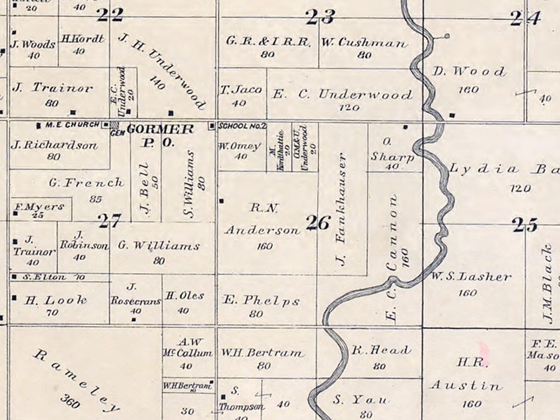 1900 Map of Middle Branch Township Osceola County Michigan - Etsy