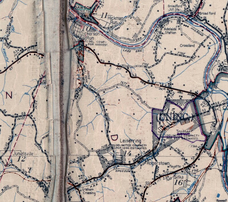 1941 Map of Fayette County Pennsylvania - Etsy