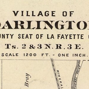 1878 Town Map of Darlington Lafayette County Wisconsin - Etsy