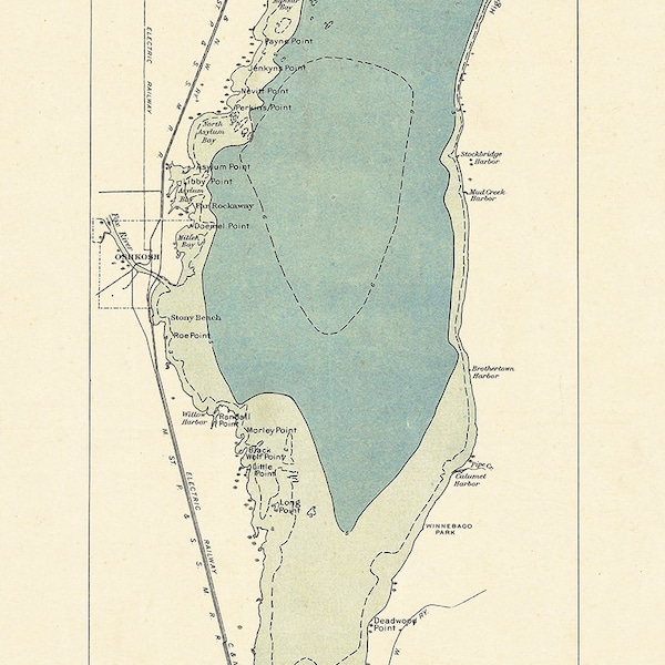 Lake Winnebago Depth Map File - Etsy