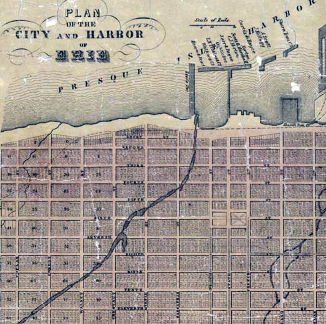 1855 Farm Line Map of Erie County Pa Landowner & Farm Names | Etsy