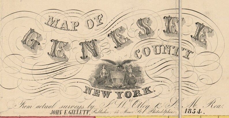 1854 Map of Genesee County NY From Actual Surveys - Etsy