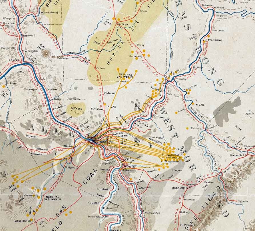 1874 Map of Western Pennsylvania Coal & Coke Fields Oil - Etsy