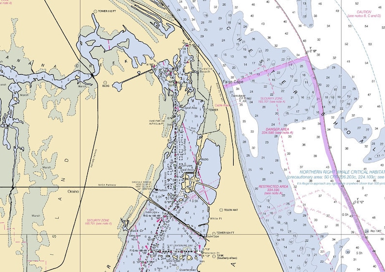 2011 Nautical Map of Ponce De Leon Inlet to Cape Canaveral - Etsy
