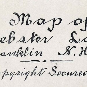 1890 Map of Webster Lake Franklin New Hampshire - Etsy