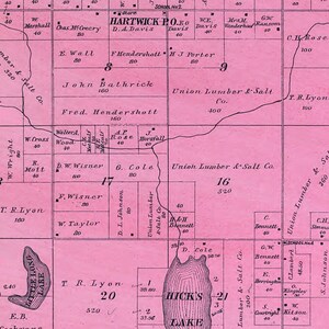 1900 Map of Hartwick Township Osceola County Michigan - Etsy