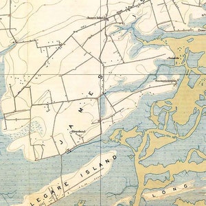 1919 Topo Map of James Island South Carolina Quadrangle Folly Beach - Etsy