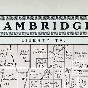 1902 Map of Cambridge Township Guernsey County Ohio - Etsy
