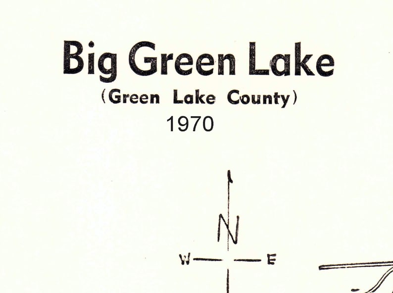 1970 Map of Big Green Lake Green Lake County Wisconsin - Etsy