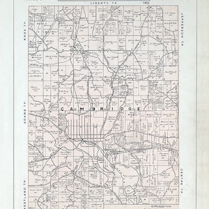 1902 Map of Cambridge Township Guernsey County Ohio - Etsy