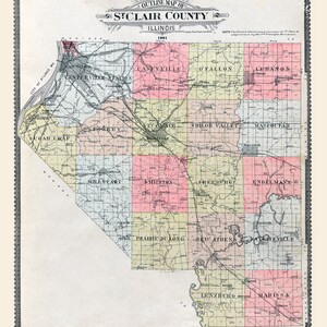 1901 Map of St Clair County Illinois - Etsy