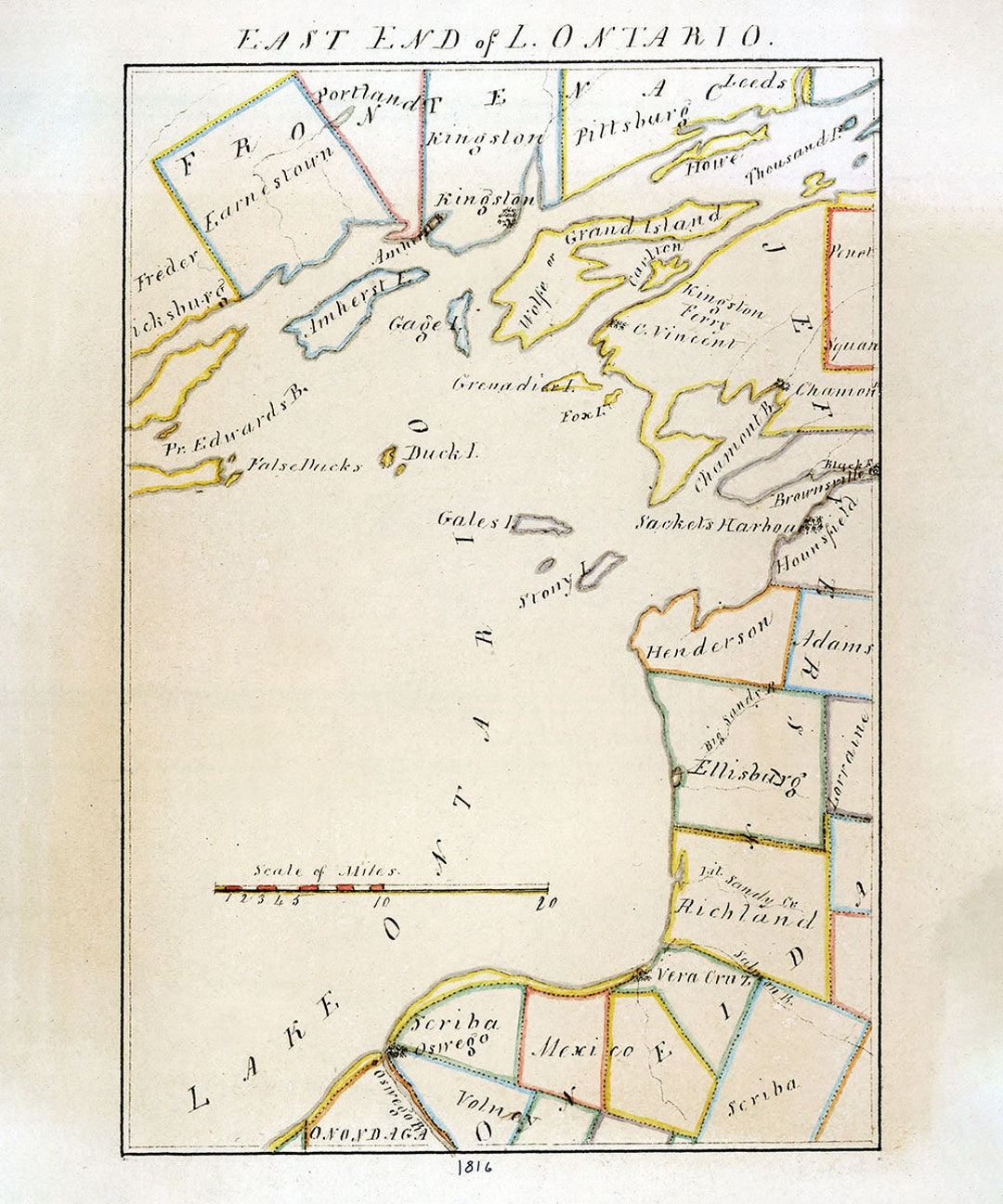 1816 Map of Lake Ontario Islands East End - Etsy