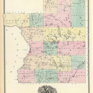 1878 Map of Polk County Wisconsin - Etsy