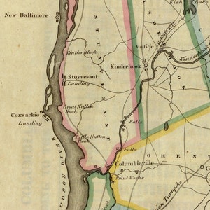 1829 Map of Columbia County New York - Etsy