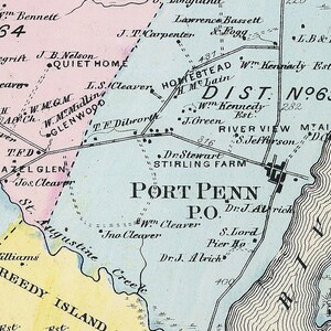 1868 Map of Saint Georges New Castle County Delaware - Etsy