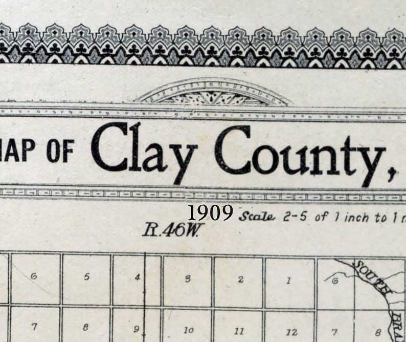 1909 Map of Clay County Minnesota - Etsy