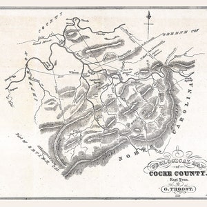 1839 Map of Cocke County Tennessee - Etsy