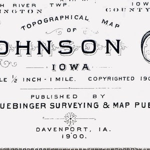 1900 Map of Johnson County Iowa - Etsy