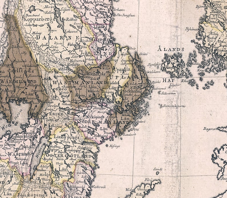 1797 Map of Sweden - Etsy