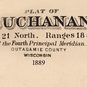 1889 Map of Buchanan Township Outagamie County Wisconsin - Etsy