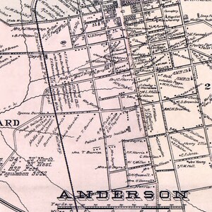 1897 Map of Anderson County South Carolina Family Names - Etsy