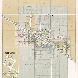 1907 Town Map of Sharon Walworth County Wisconsin - Etsy