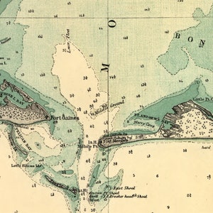 1864 Map of Mobile Bay Alabama - Etsy