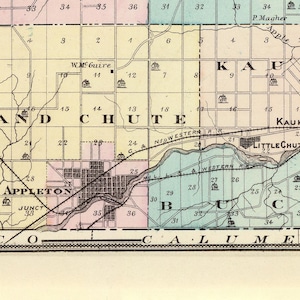 1878 Map of Outagamie County Wisconsin - Etsy