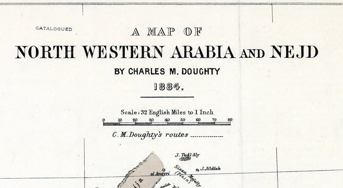 1884 Map of North Western Arabia - Etsy Canada
