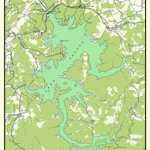 1935 Map of Blue Ridge Lake Georgia Lake Toccoa - Etsy
