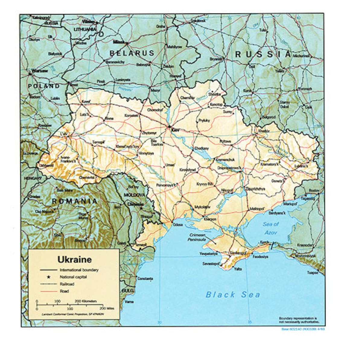 1993 Map of Ukraine - Etsy