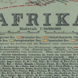 1914 Map of Africa - Etsy