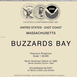 2014 Nautical Map of Buzzards Bay Massachusetts - Etsy
