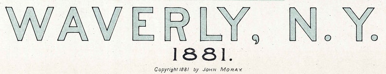 1881 Panoramic Map of Waverly New York | Etsy