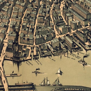 1899 Panoramic Map of Boston Massachusetts - Etsy