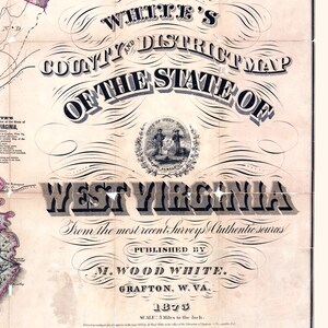 1875 Map of West Virginia - Etsy