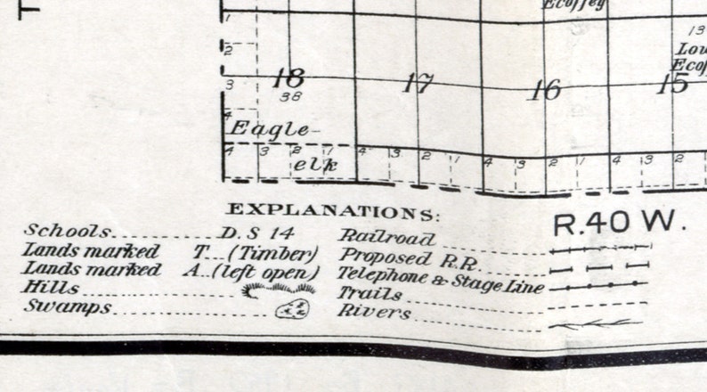1910 Farm Line Map of Bennett County South Dakota | Etsy