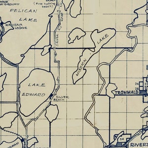 1923 Map of Crow Wing County Minnesota Showing Lakes and Mines - Etsy