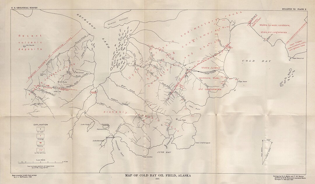 1921 Map of Cold Bay Oil Field Alaska - Etsy