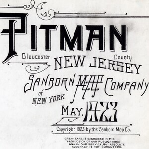 1923 Town Map of Pitman New Jersey - Etsy