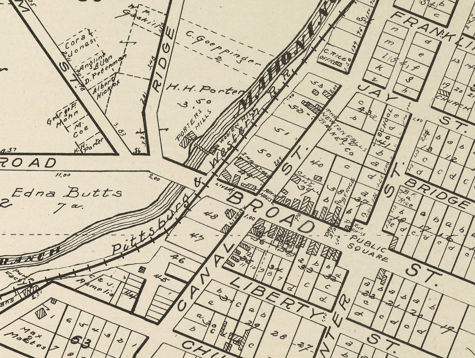 1899 Map of Newton Falls Village Trumbull County Ohio - Etsy